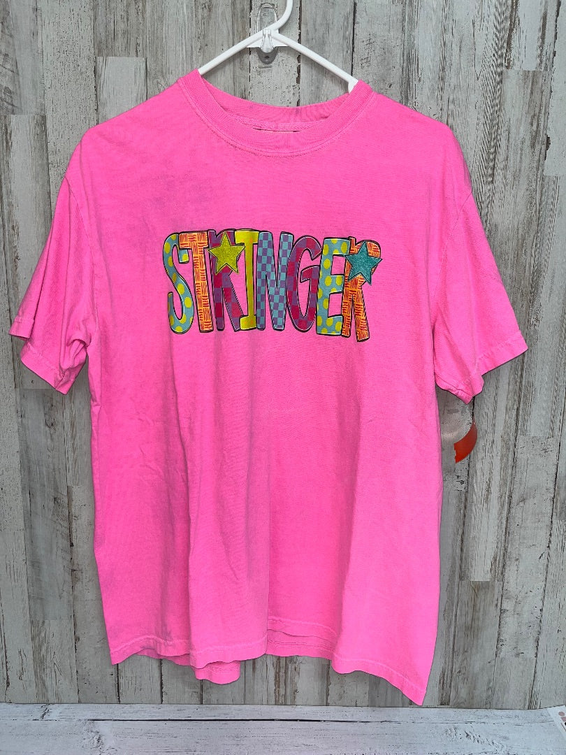 HOT PINK COMFORT COLORS STRINGER TEE, LADIES L – The Plaid Pecan ...